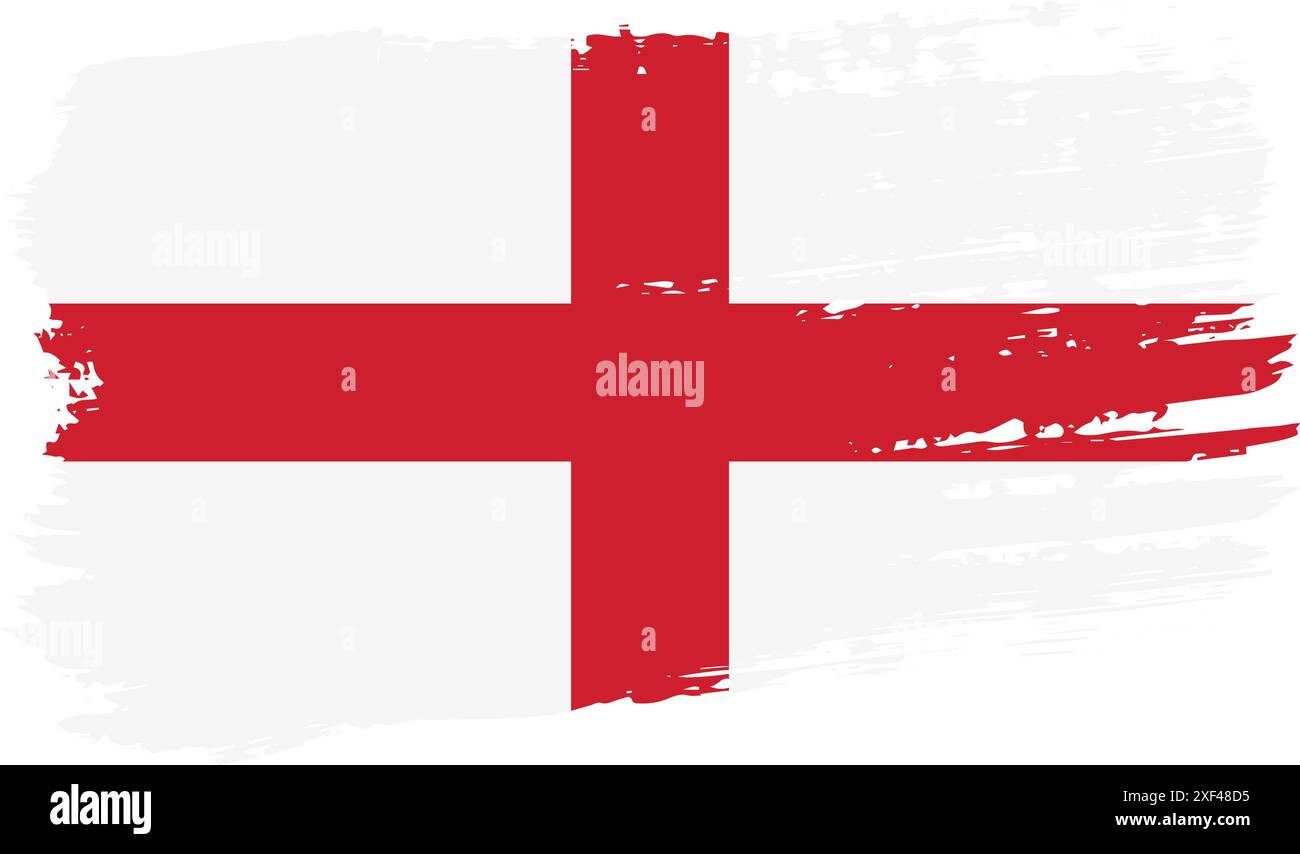 England flag, wide brush stroke on transparent background, vector Stock ...