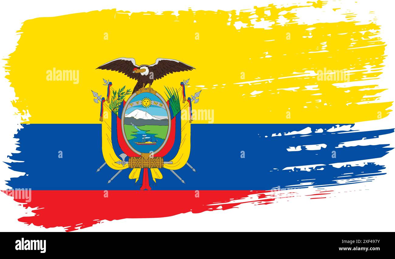 Ecuador flag, wide brush stroke on transparent background, vector Stock Vector Image & Art - Alamy