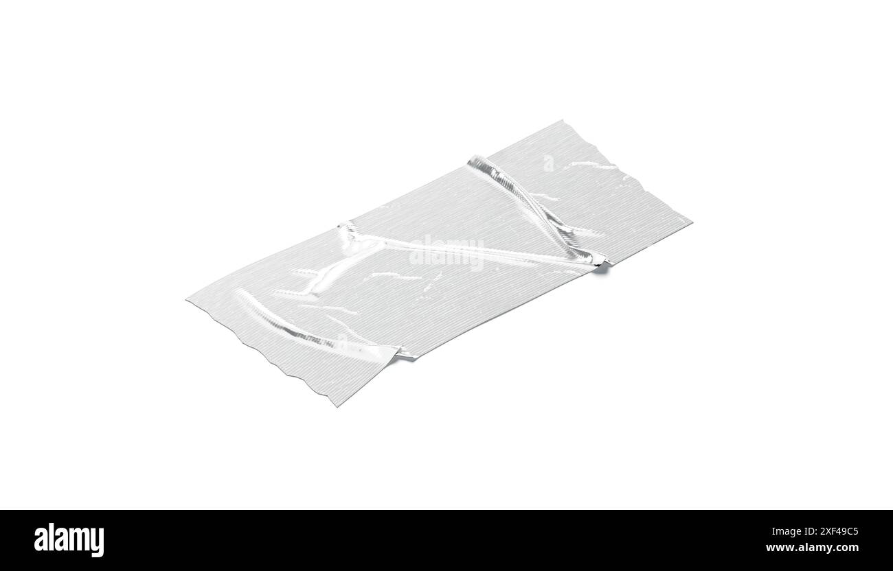Blank silver rectangle adhesive duct tape mockup, side view Stock Photo ...