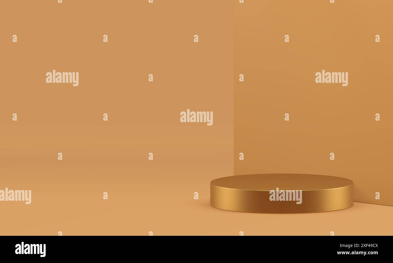 Beige 3d cylinder podium Stock Vector Images - Alamy