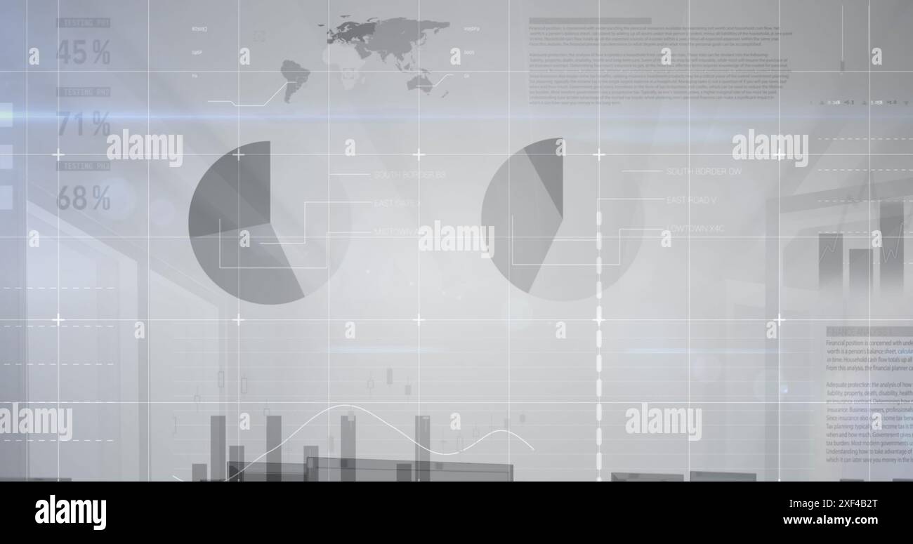 Image Of Statistical Data Processing Over Grid Network Against Grey