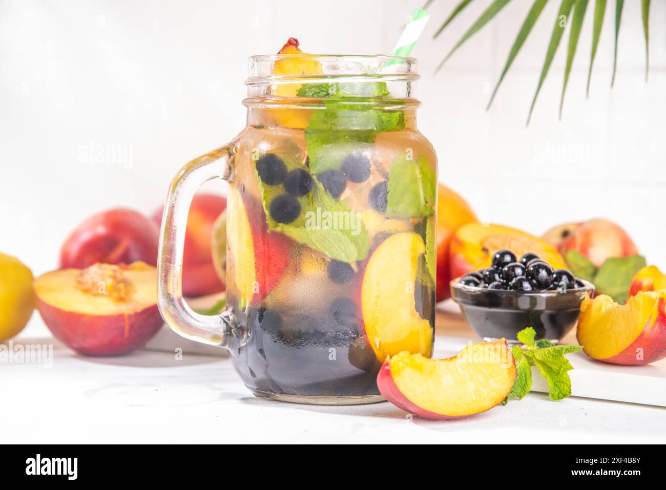 Arnold Palmer Iced Tea with Boba balls or Tapioca pearls, Cold Peach ...