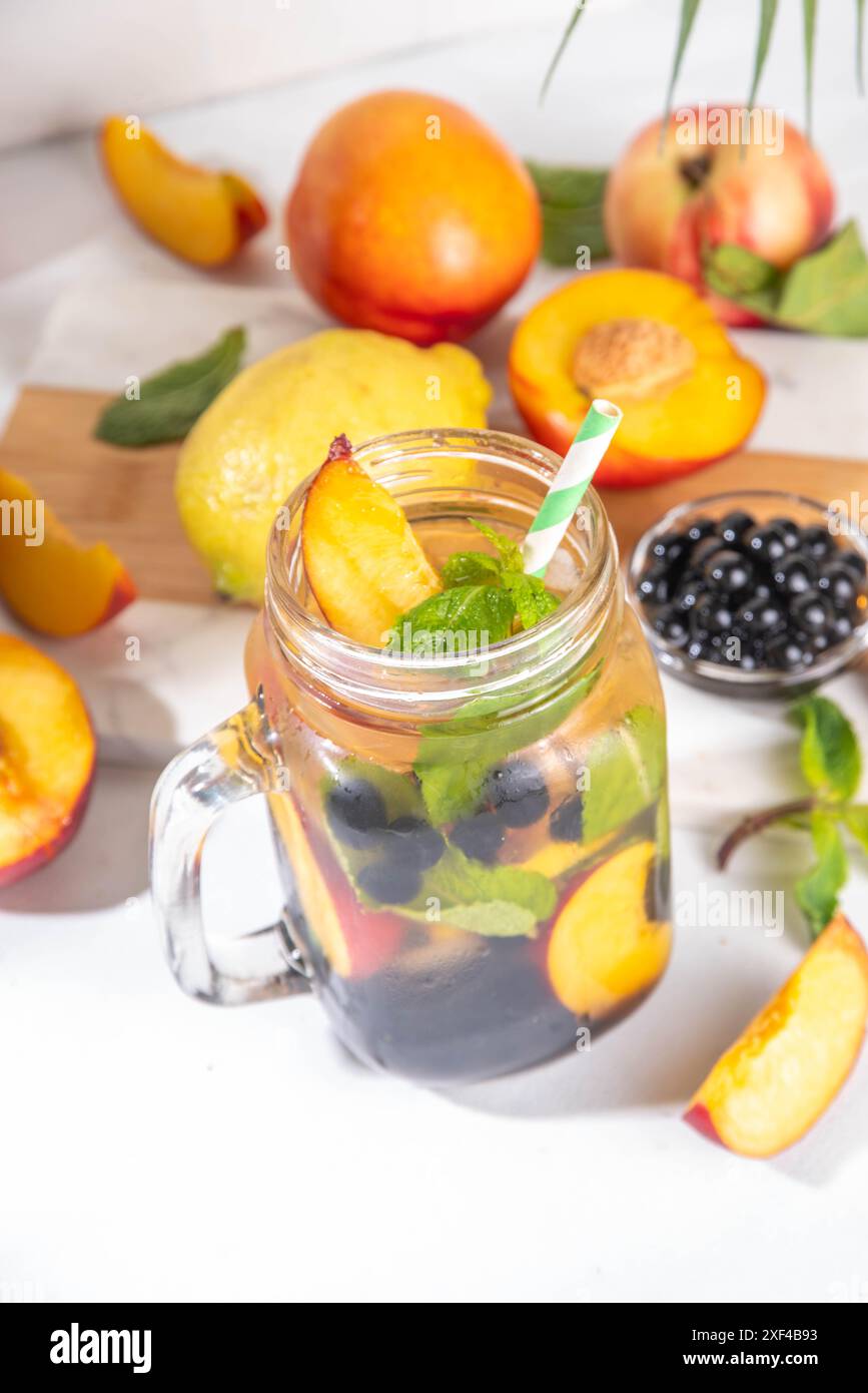 Arnold Palmer Iced Tea with Boba balls or Tapioca pearls, Cold Peach ...