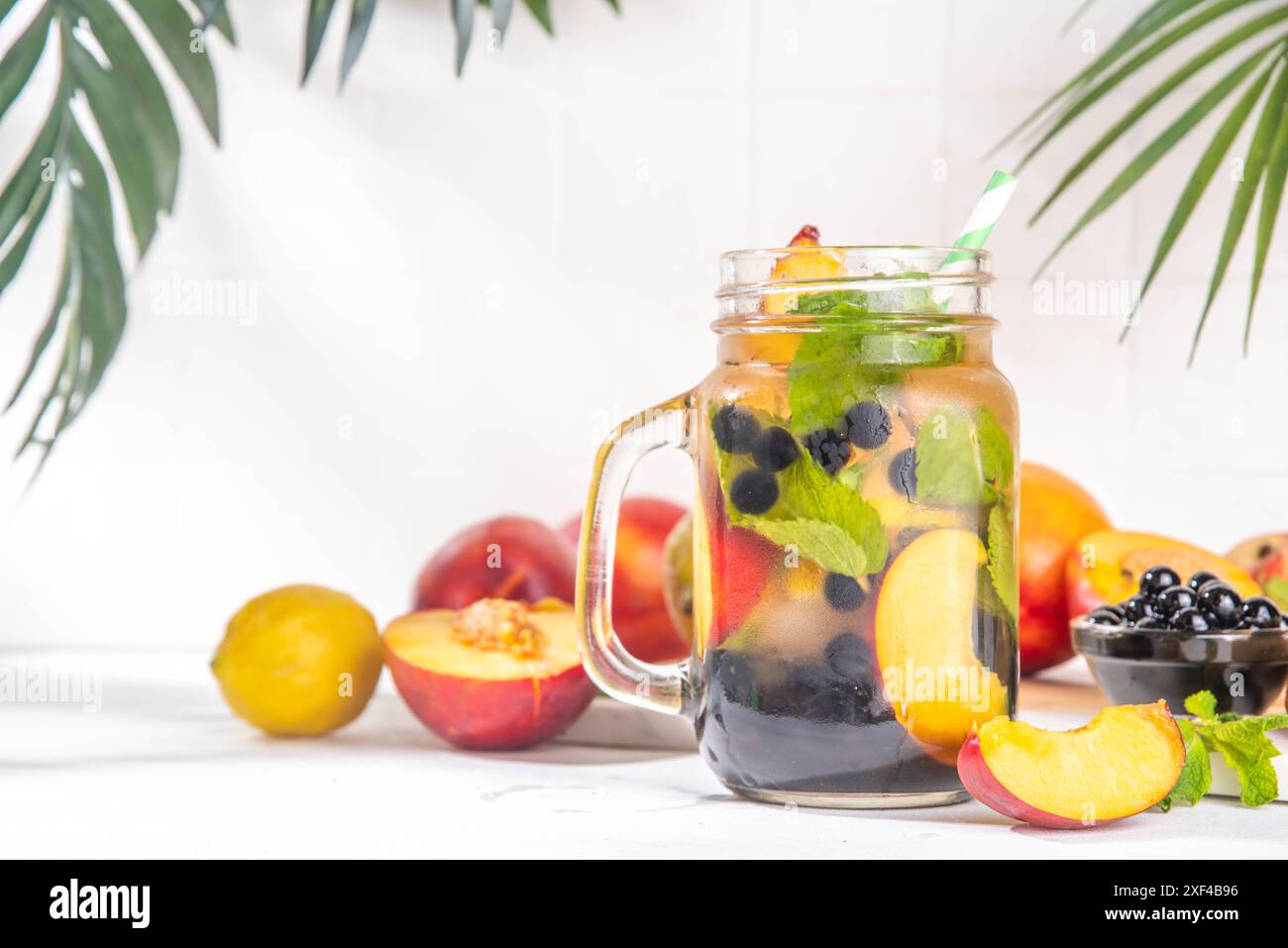 Arnold Palmer Iced Tea with Boba balls or Tapioca pearls, Cold Peach ...