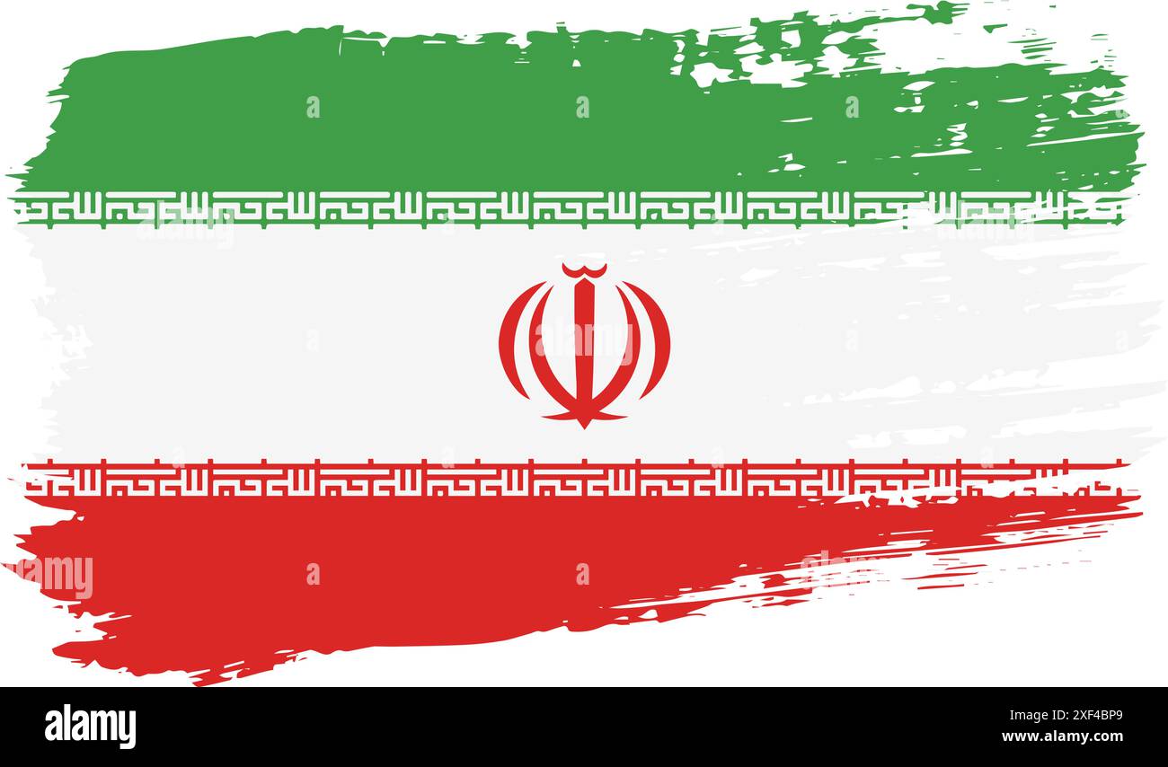 Iran flag, wide brush stroke on transparent background, vector Stock ...