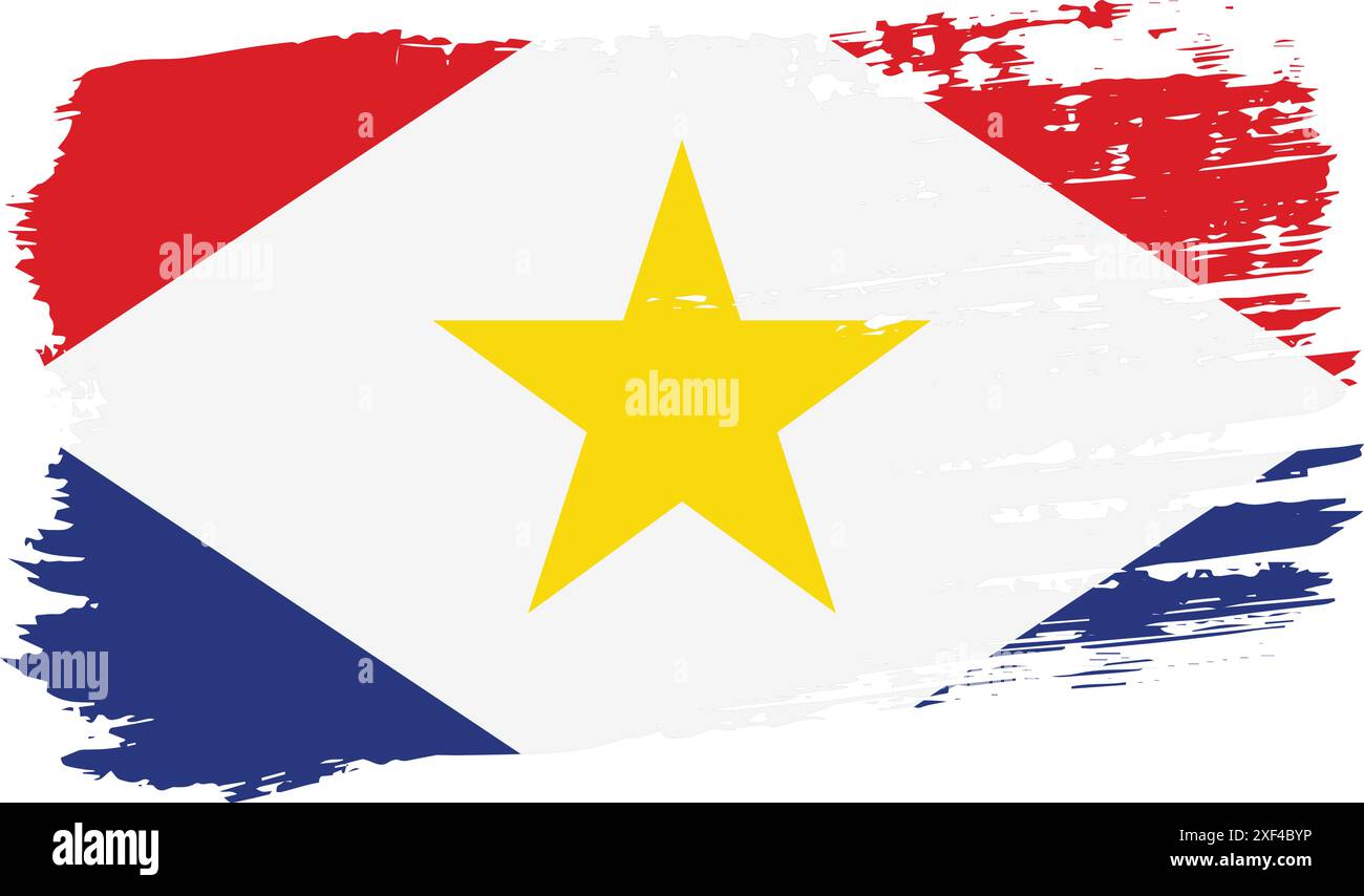 Saba flag, wide brush stroke on transparent background, vector Stock ...