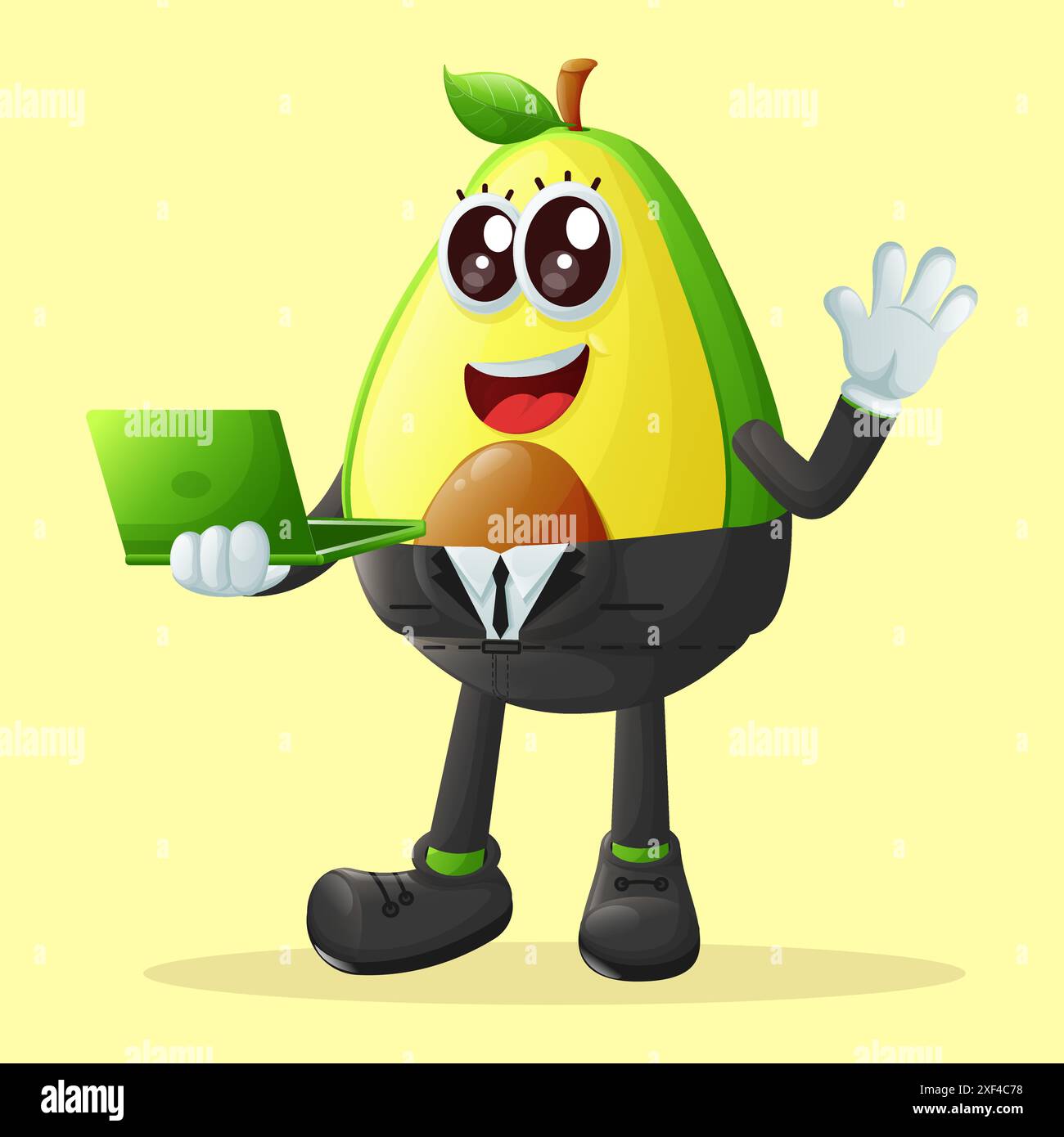 Cute avocado character typing on a computer. Perfect for kids ...
