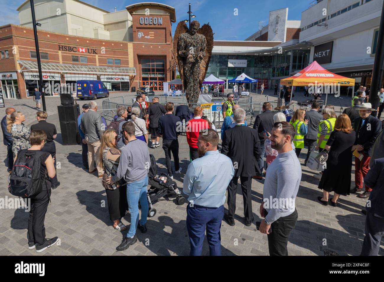 Southend on Sea, UK. 1st Jul, 2024. The Knife Angel sculpture is ...
