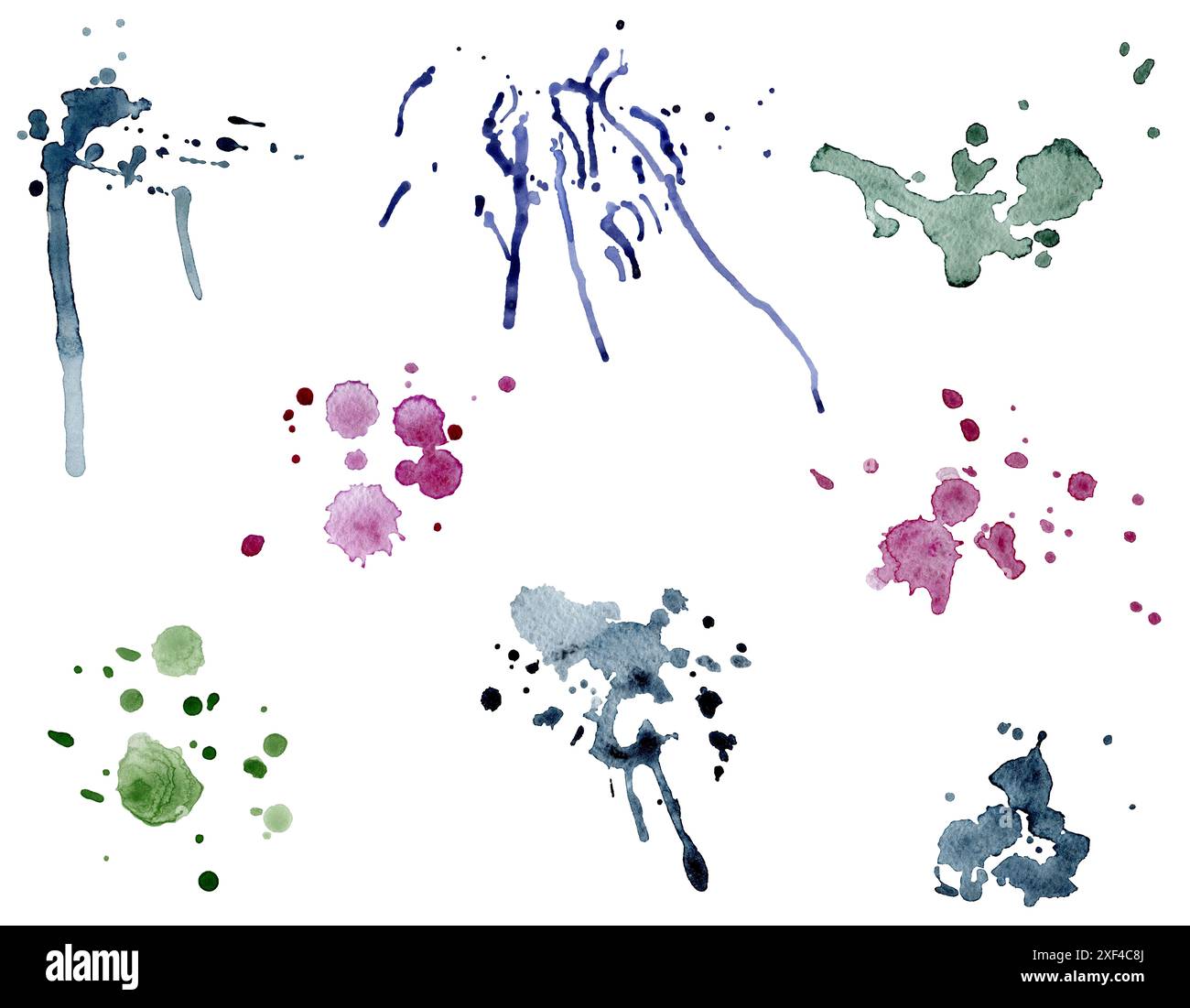 Set of Watercolor blots. illustration Stock Photo - Alamy