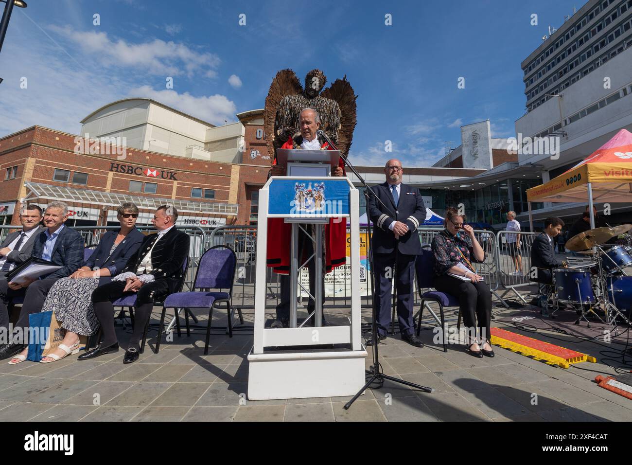 Southend on Sea, UK. 1st Jul, 2024. The Knife Angel sculpture is ...