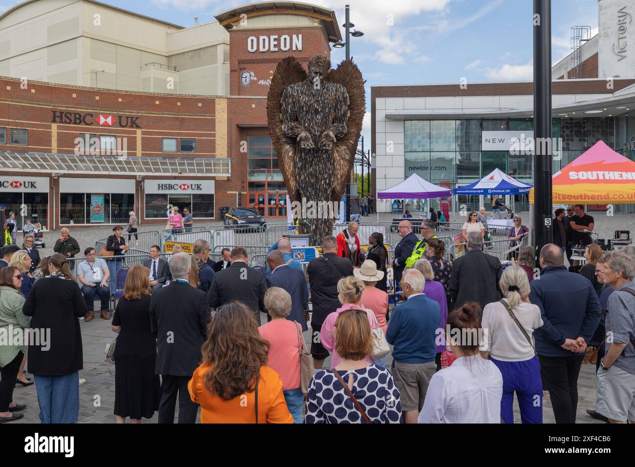 Southend on Sea, UK. 1st Jul, 2024. The Knife Angel sculpture is ...