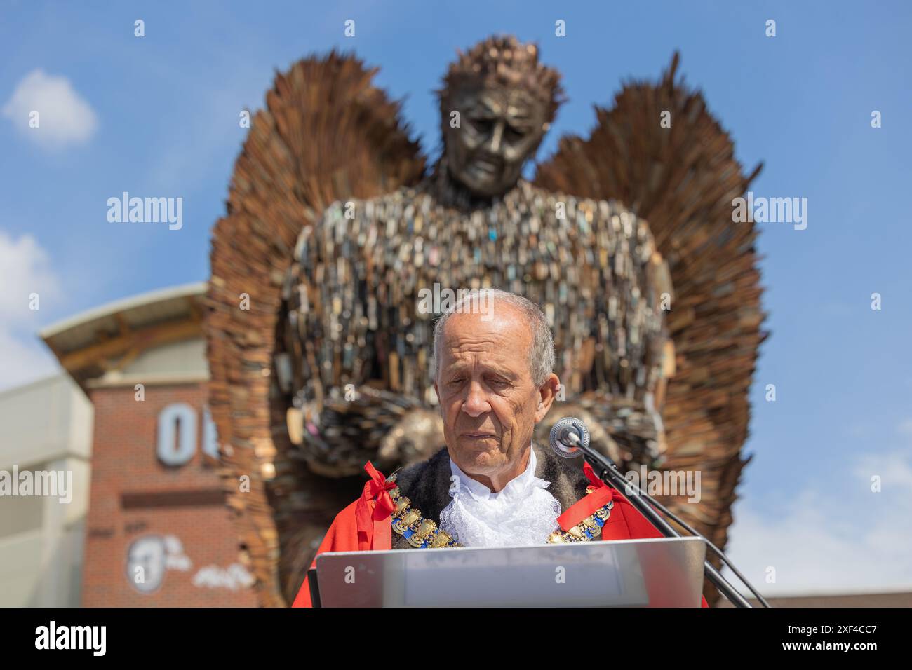 Southend on Sea, UK. 1st Jul, 2024. The Knife Angel sculpture is ...