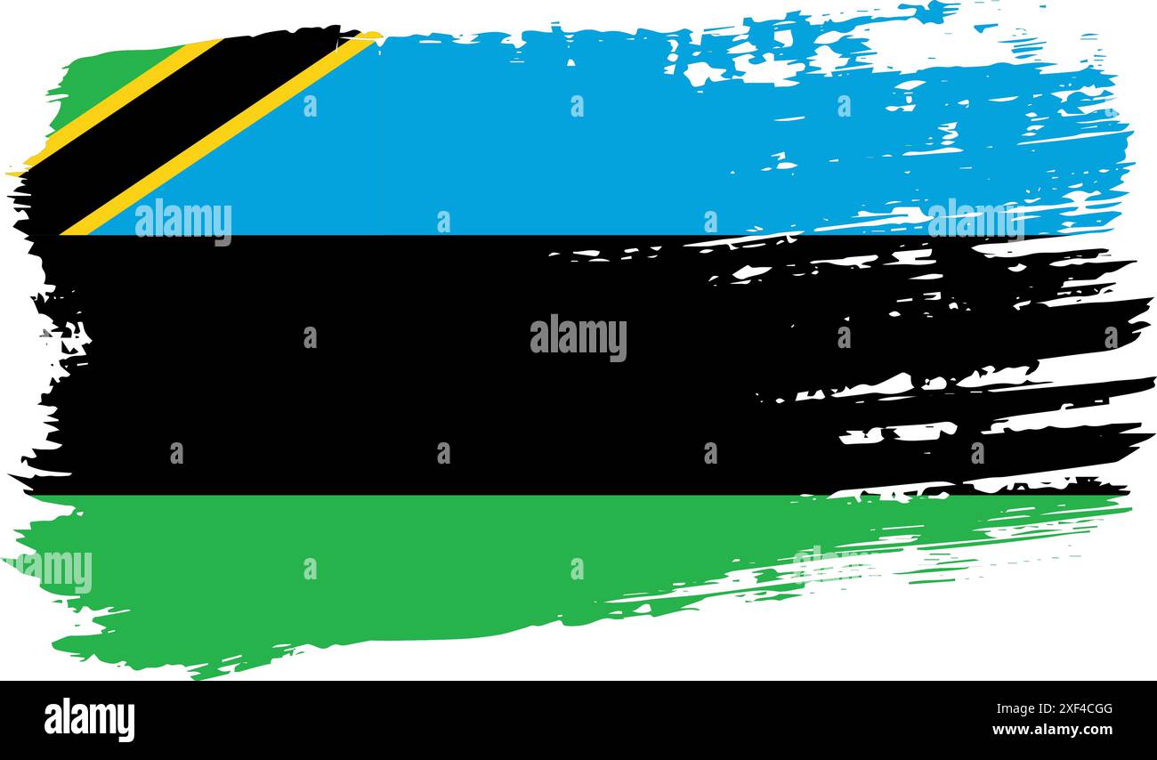 Zanzibar flag, wide brush stroke on transparent background, vector Stock Vector Image & Art - Alamy