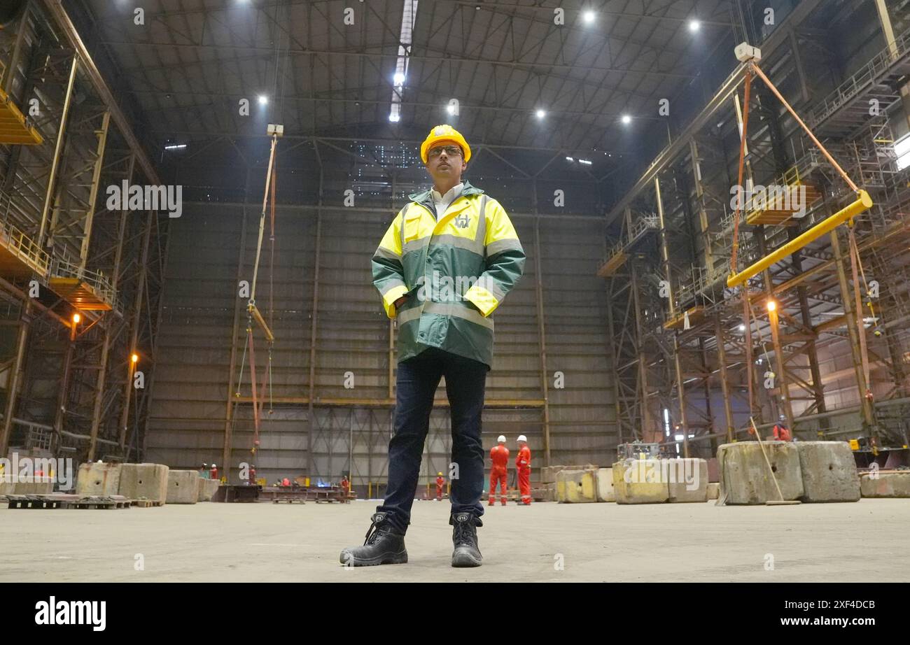 Scottish Labour leader Anas Sarwar during a visit to the Harland ...