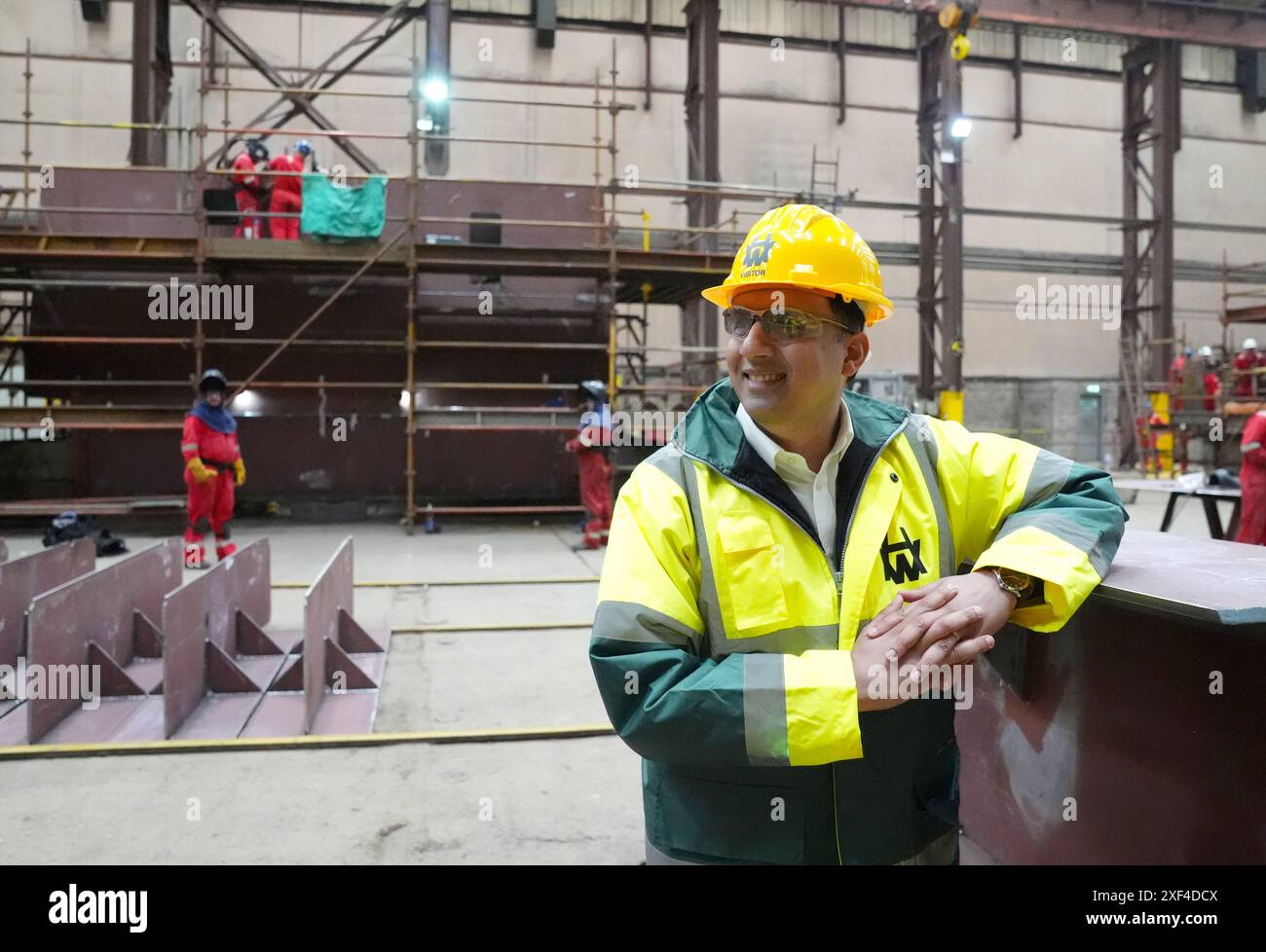 Scottish Labour leader Anas Sarwar during a visit to the Harland ...