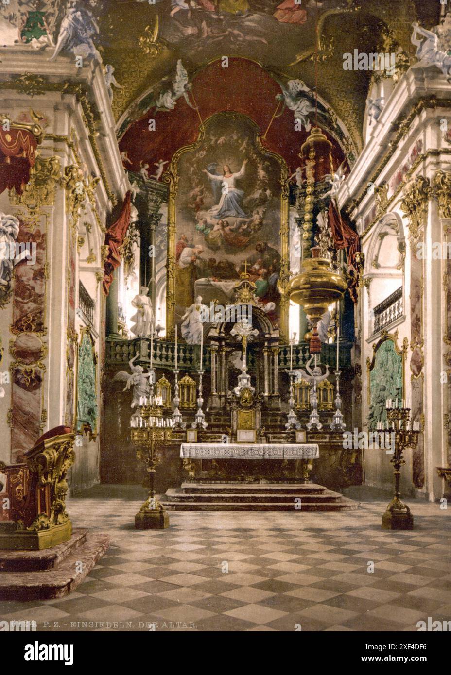 Einsiedeln, Altar in der Wallfahrtskirche, Vierwaldstaettersee, Schweiz ...