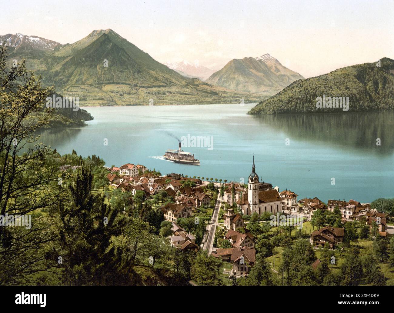 Vitznau und Rigibahn, Vierwaldstaettersee, Schweiz / , Vitznau and ...
