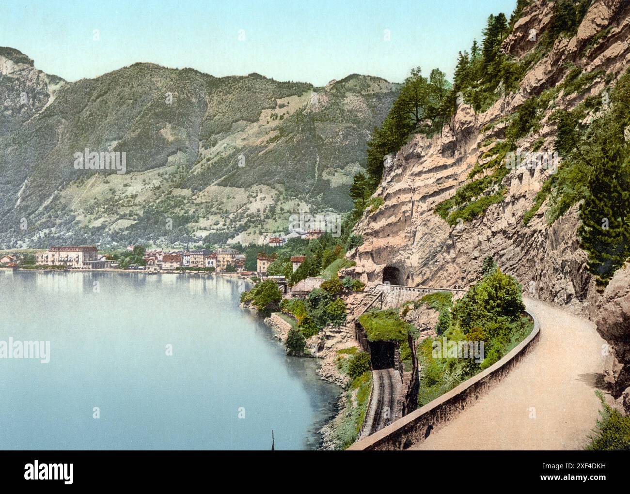 Gotthardtunnel und Axenstrasse, Vierwaldstaettersee, Schweiz ...