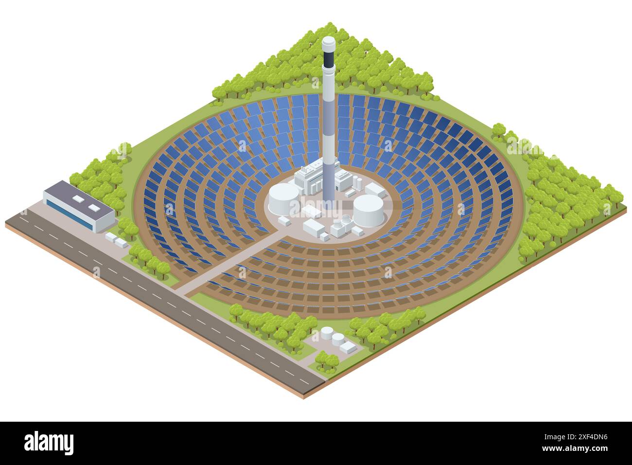 Solar tower aerial Stock Vector Images - Alamy