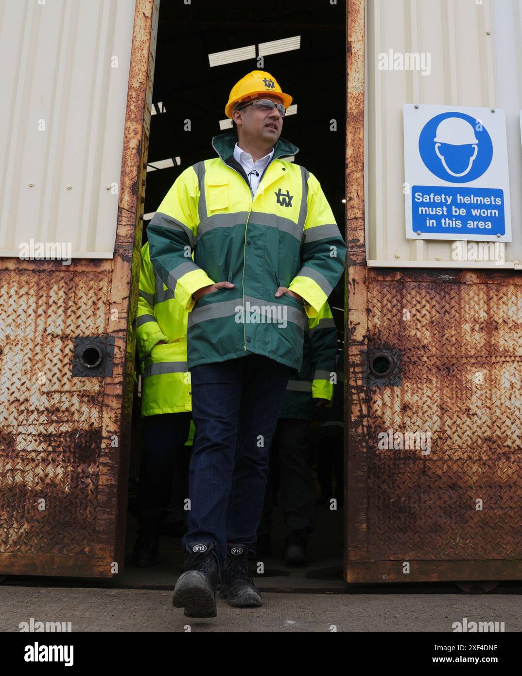 Scottish Labour leader Anas Sarwar during a visit to the Harland ...
