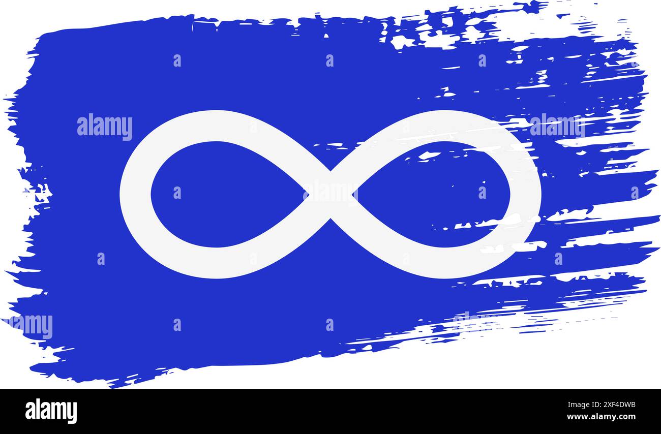 Metis blue flag, wide brush stroke on transparent background, vector ...