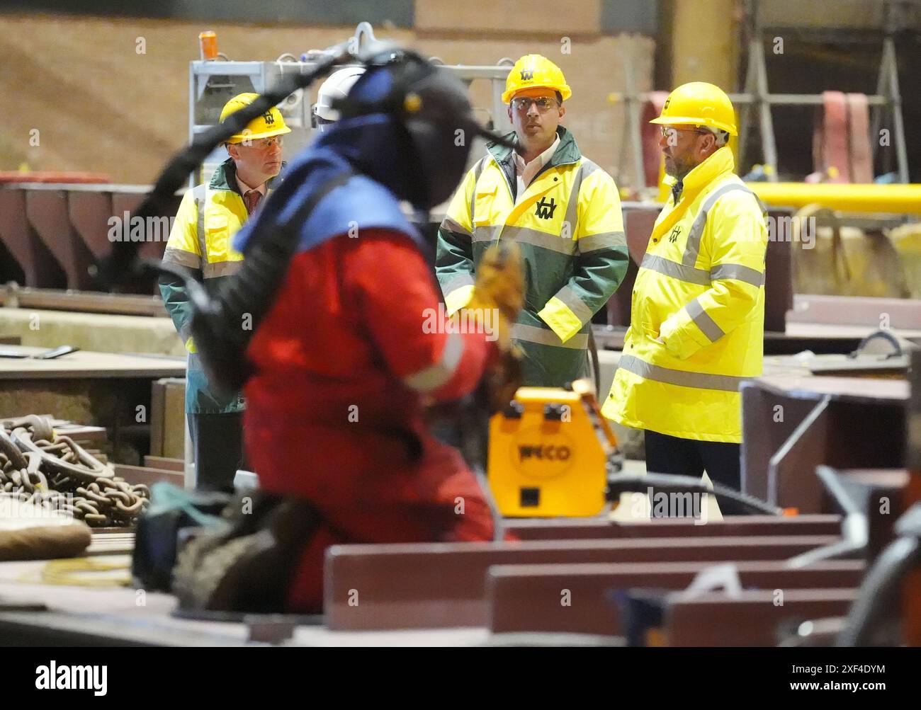 Scottish Labour leader Anas Sarwar alongside shadow Scotland secretary Ian Murray(r) during a ...