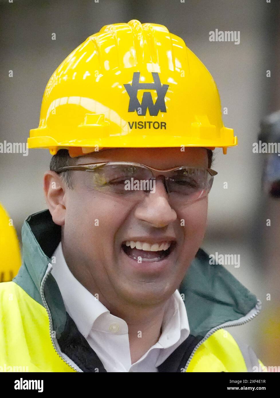 Scottish Labour leader Anas Sarwar during a visit to the Harland ...
