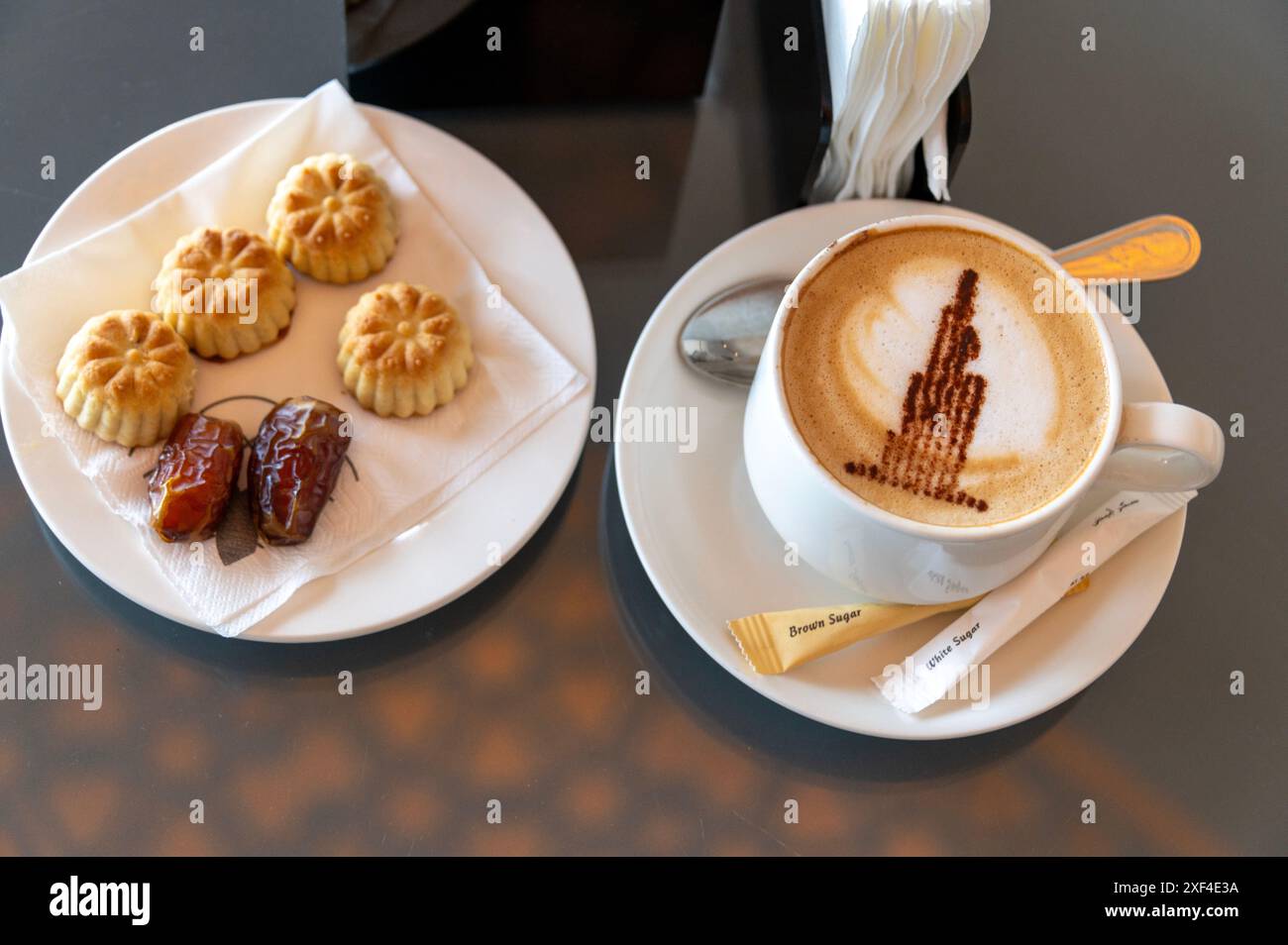A complimentary cup of traditional Arab coffee, gahwa (Emirati coffee ...