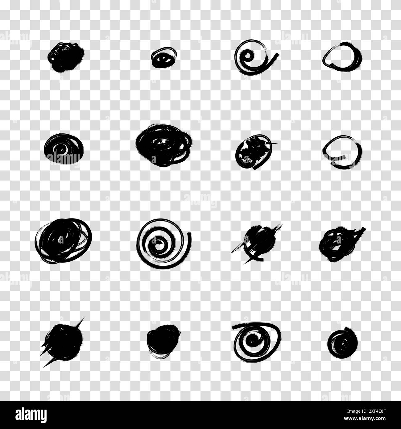 Set of hand drawn doodle circles in a grunge style. Vector illustration ...