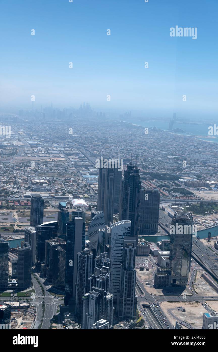 Distant view from the Burj Khalifa, (The world’s tallest building ...