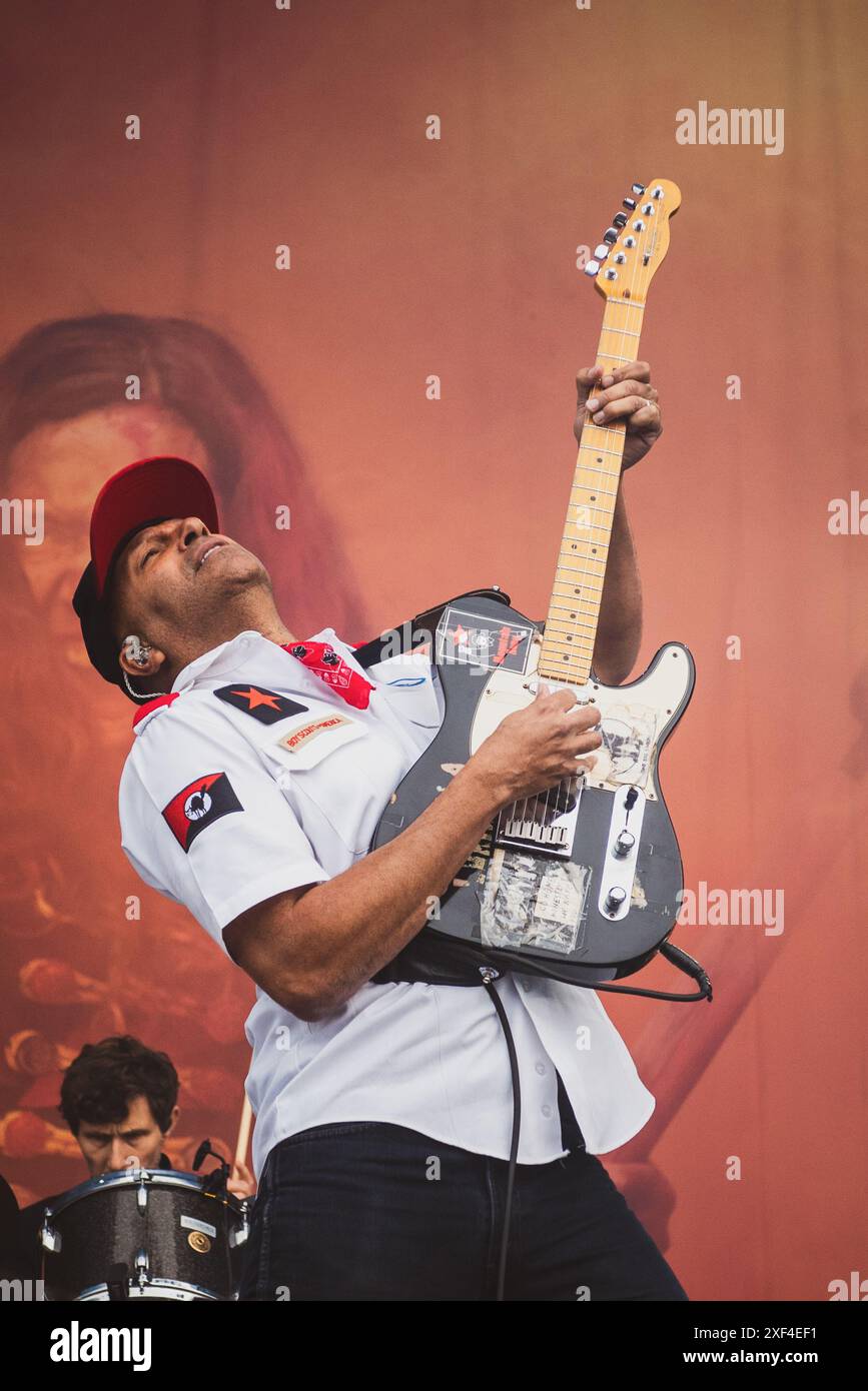 The american guitarist Ton Morello performed at Copenhell festival 2024 ...