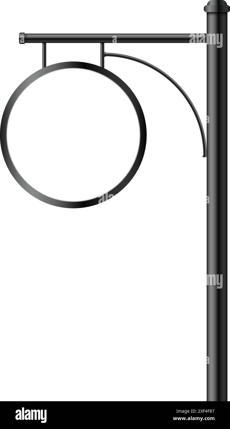 Round Sign Post Mock up. Vector illustration Stock Vector Image & Art ...