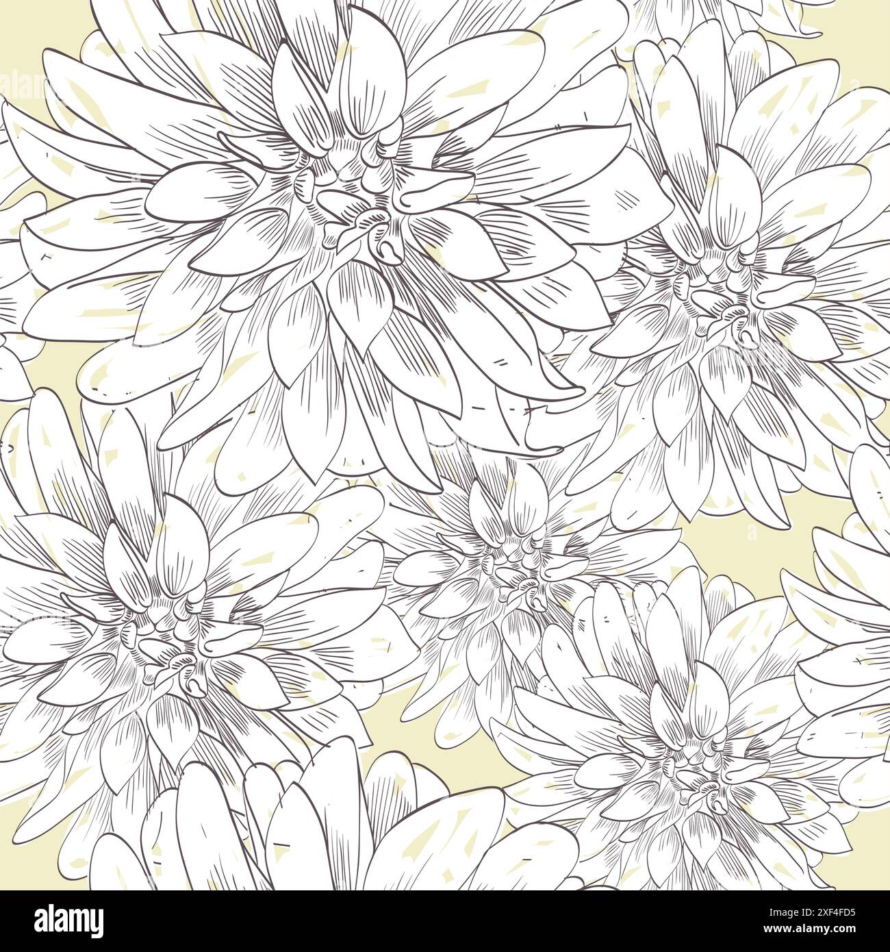 Illustration of beautiful flower. Vector seamless pattern Stock Vector ...