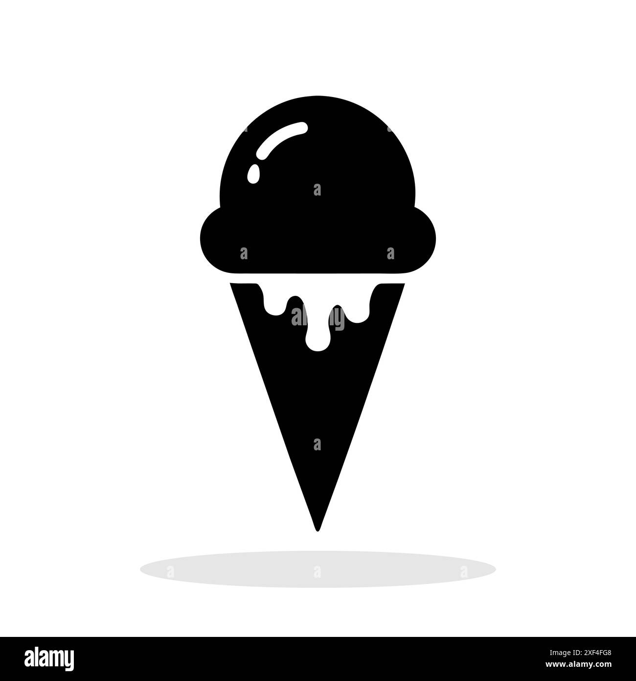 Ice cream icon. Black icon of ice cream. Ice cream symbol. Vector illustration Stock Vector ...