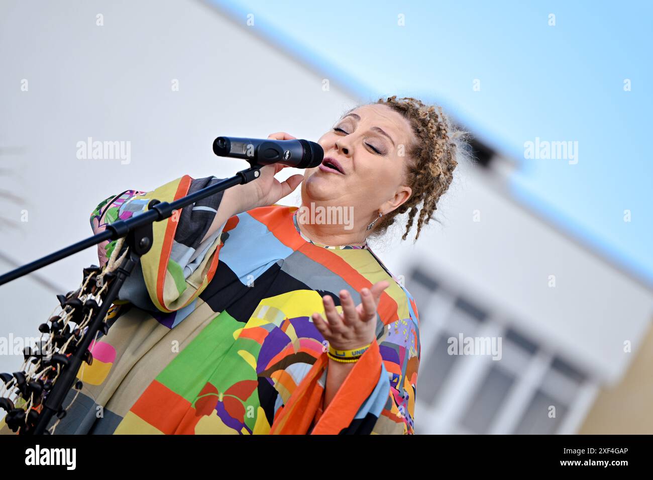 LVIV, UKRAINE - JUNE 28, 2024 - Georgian jazz singer Nino Katamadze ...