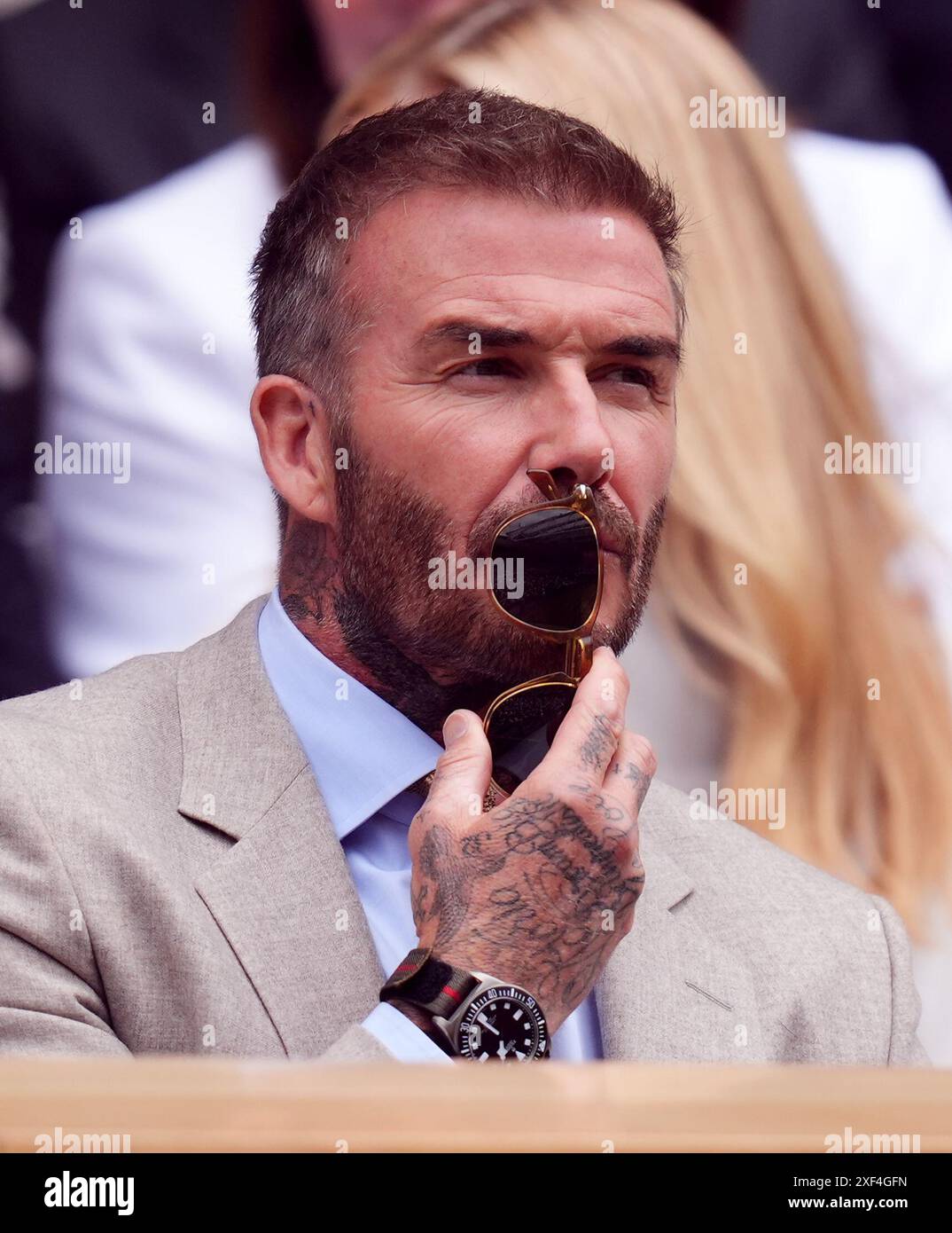 David beckham in royal box on centre court hi-res stock photography and ...