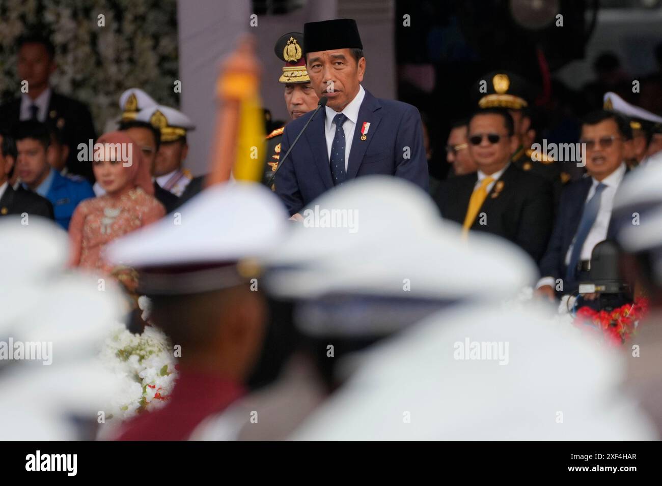 Indonesian President Joko Widodo delivers his speech during a ceremony ...