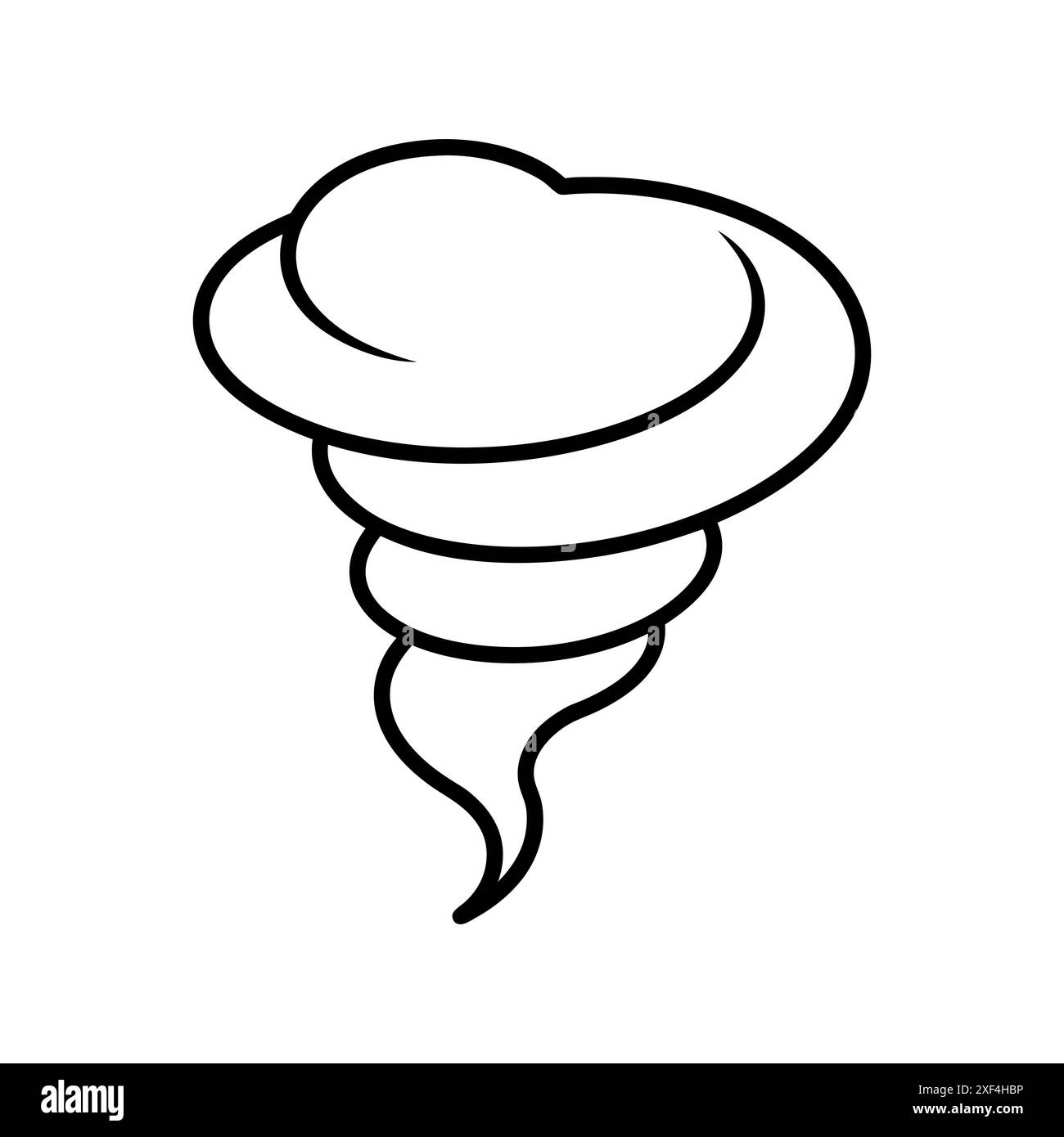 Tornado icon. Hurricane linear symbol. Black typhoon icon isolated on ...