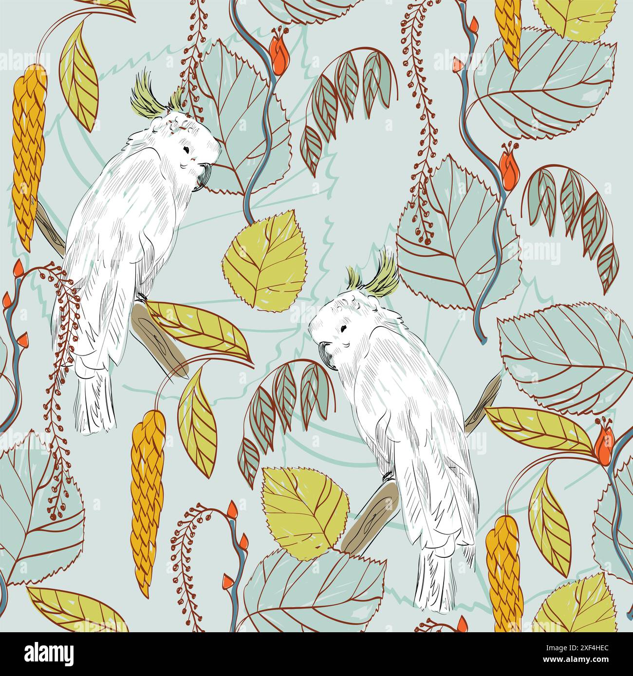 Vector sketch of a parrot. Hand drawn illustration Stock Vector Image ...
