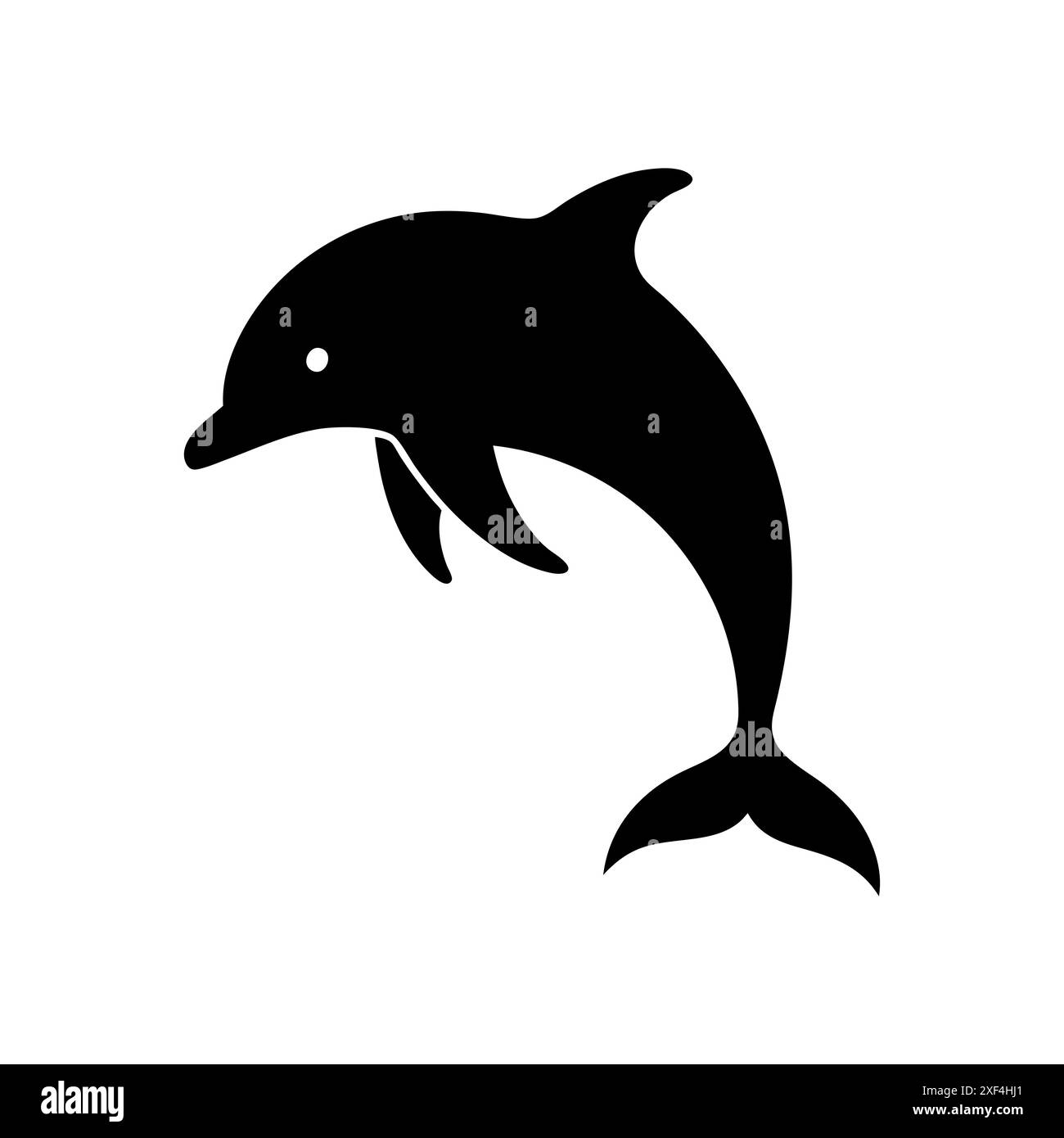 Dolphin icon. Black silhouette of a dolphin. Dolphin symbol. Vector ...
