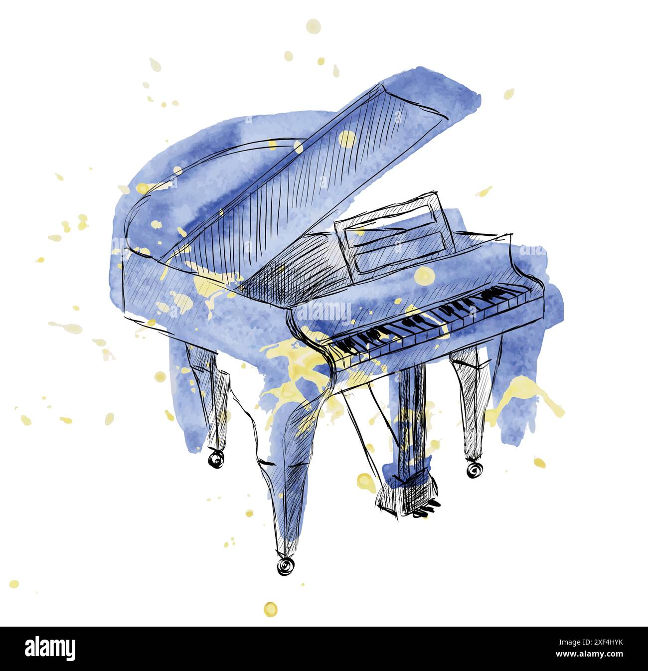 Piano melody hand drawn Cut Out Stock Images & Pictures - Alamy