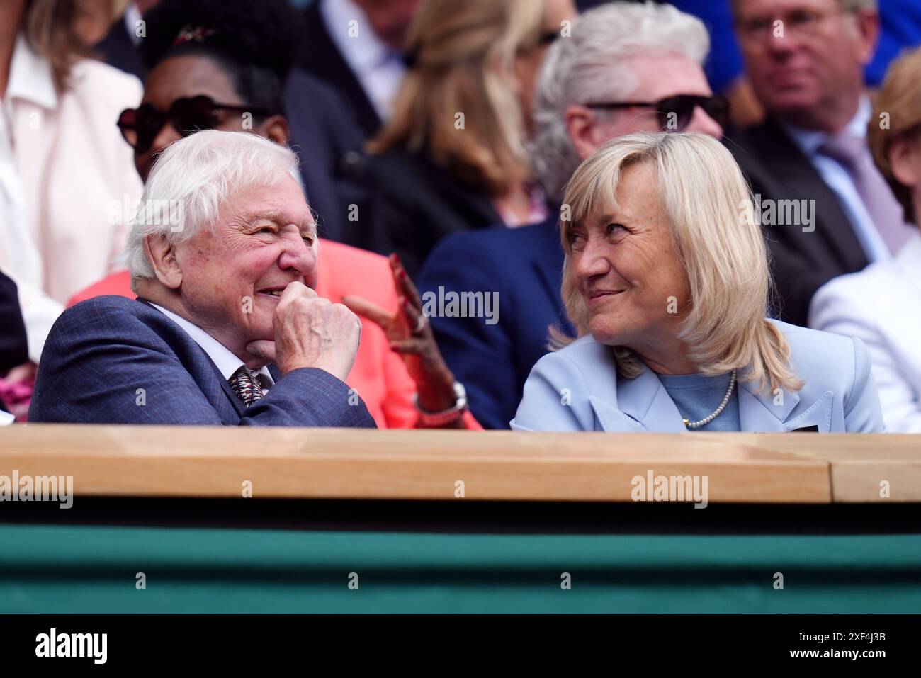 Sir David Attenborough and Debbie Jevans in the royal box on centre ...