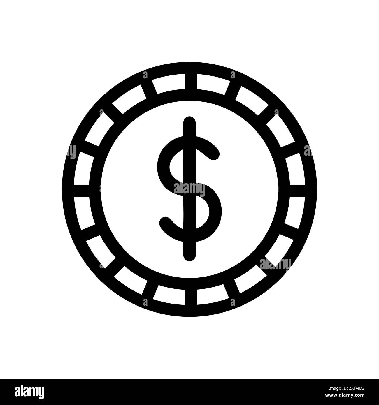 Dollar coin icon. Black icon of dollar. Money symbol. Vector ...