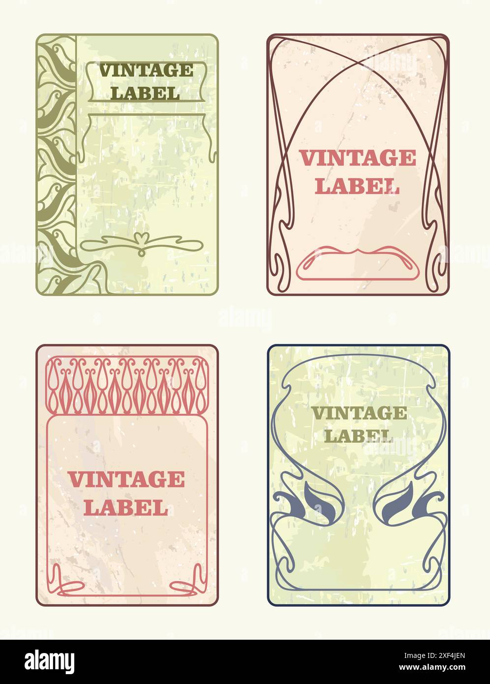 Labels in art nouveau style for decoration and design Stock Vector ...