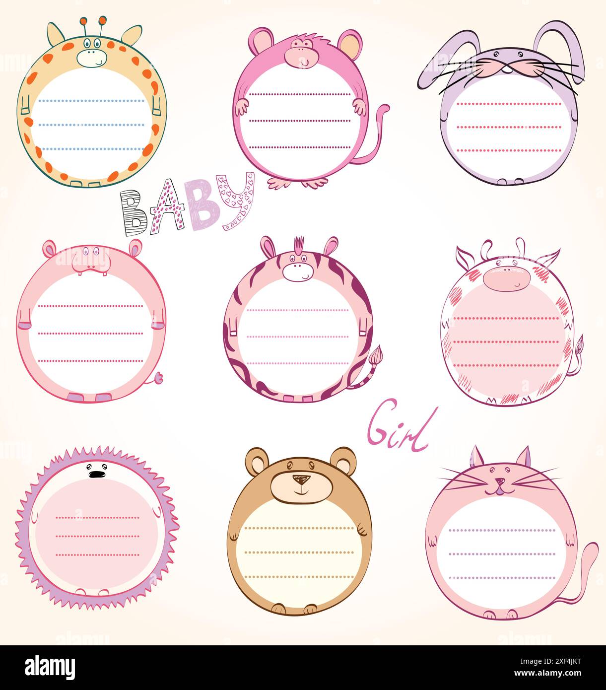 Illustration frames in the form of animals and Design Elements Stock ...