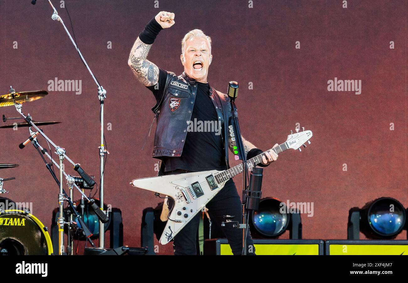 James Hetfield of Metallica at Tons of Rock in Oslo, Norway in June ...