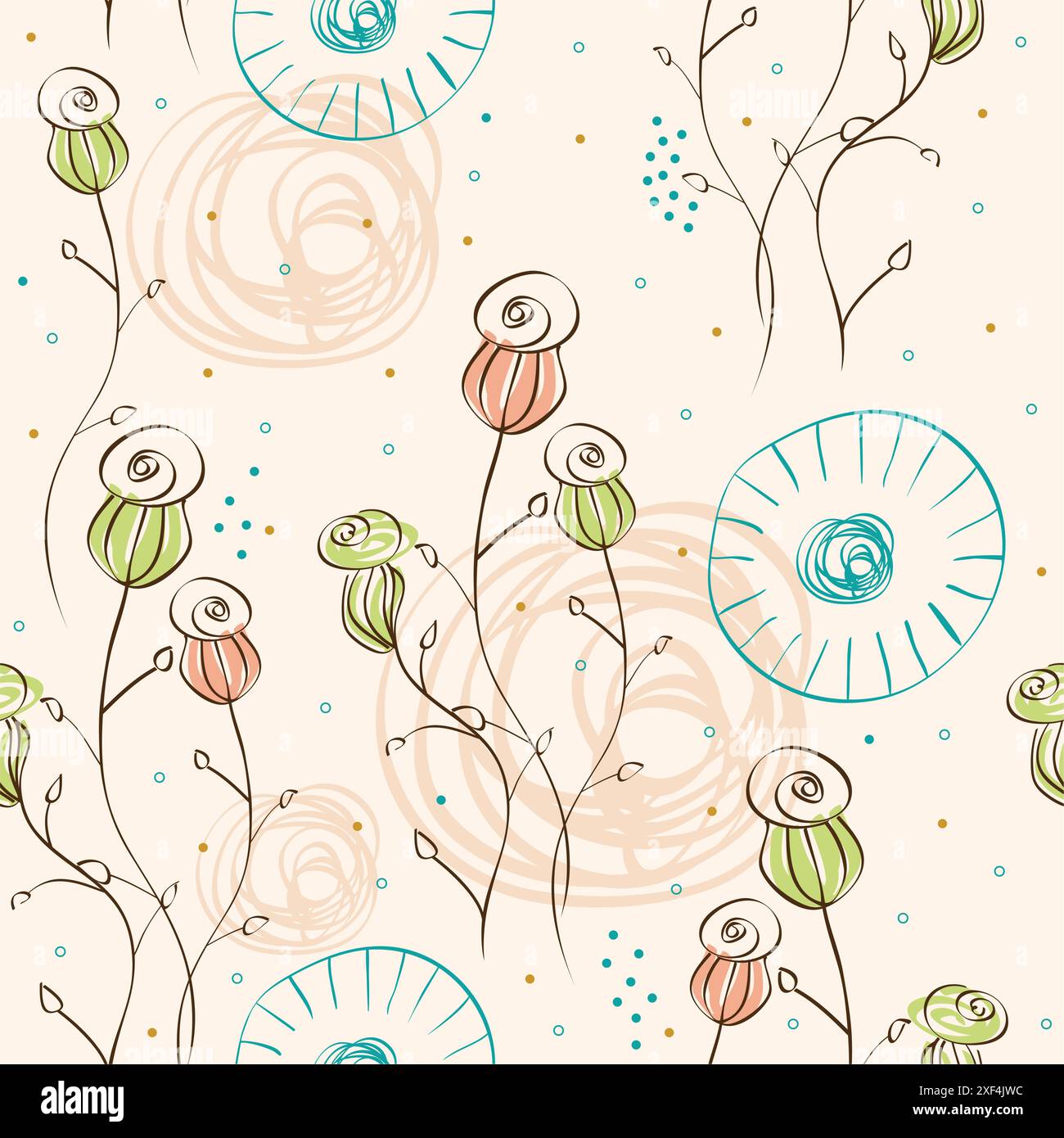 Flowers fantasy. Vector cute floral seamless pattern Stock Vector Image ...