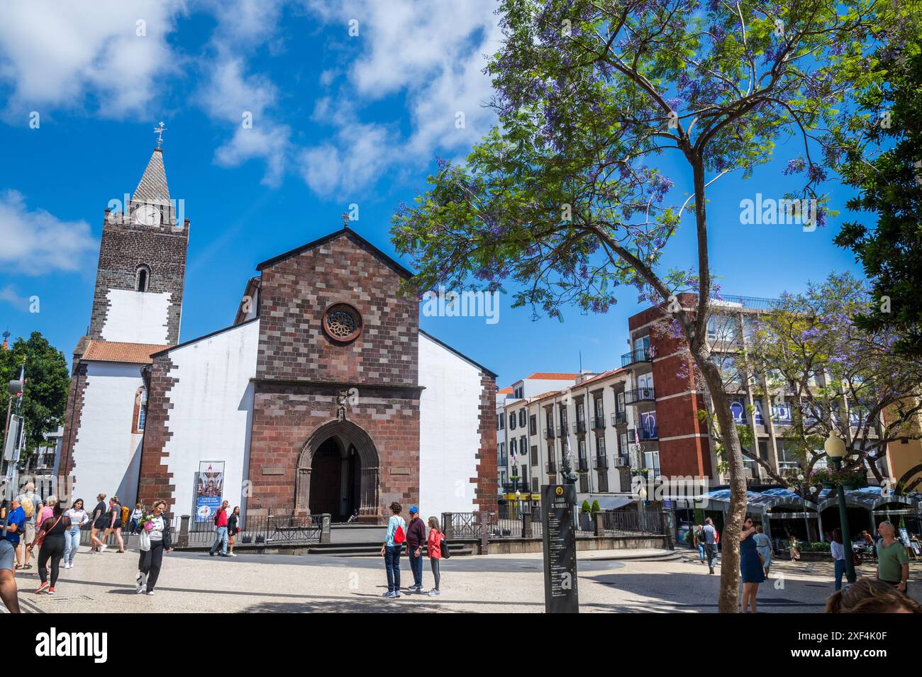 The historic town of Funchal ,Madeira, Portugal, showing the Cathedral ...