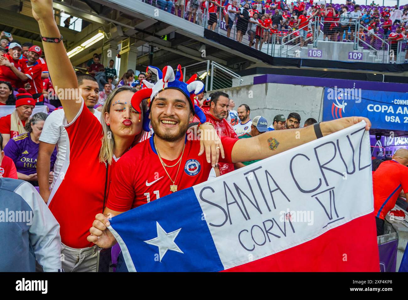 Orlando, Florida, USA, June 20, 2024, Chile fans during the 2024 Copa ...