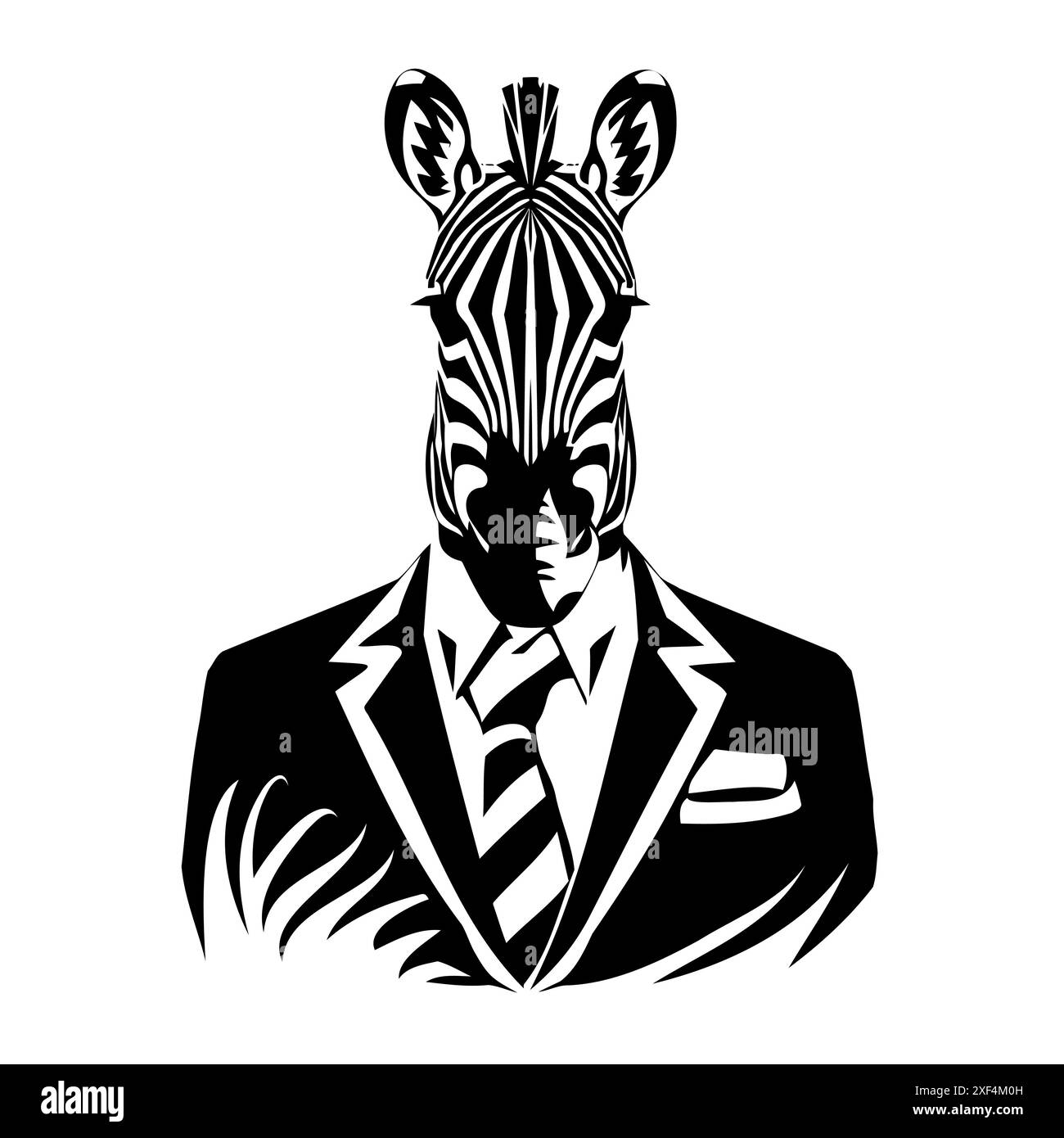 Zebra in Suit Abstract Art Illustration Stock Vector Image & Art - Alamy